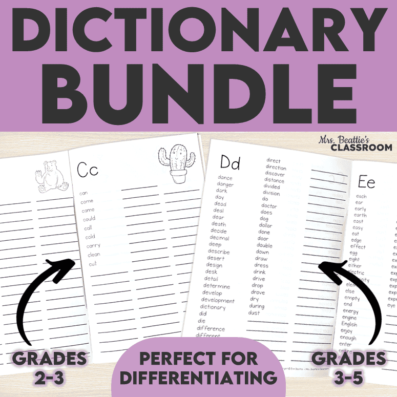 Personal Dictionary Bundle - Student Dictionary for Grades 2-3 and 3-5 ...