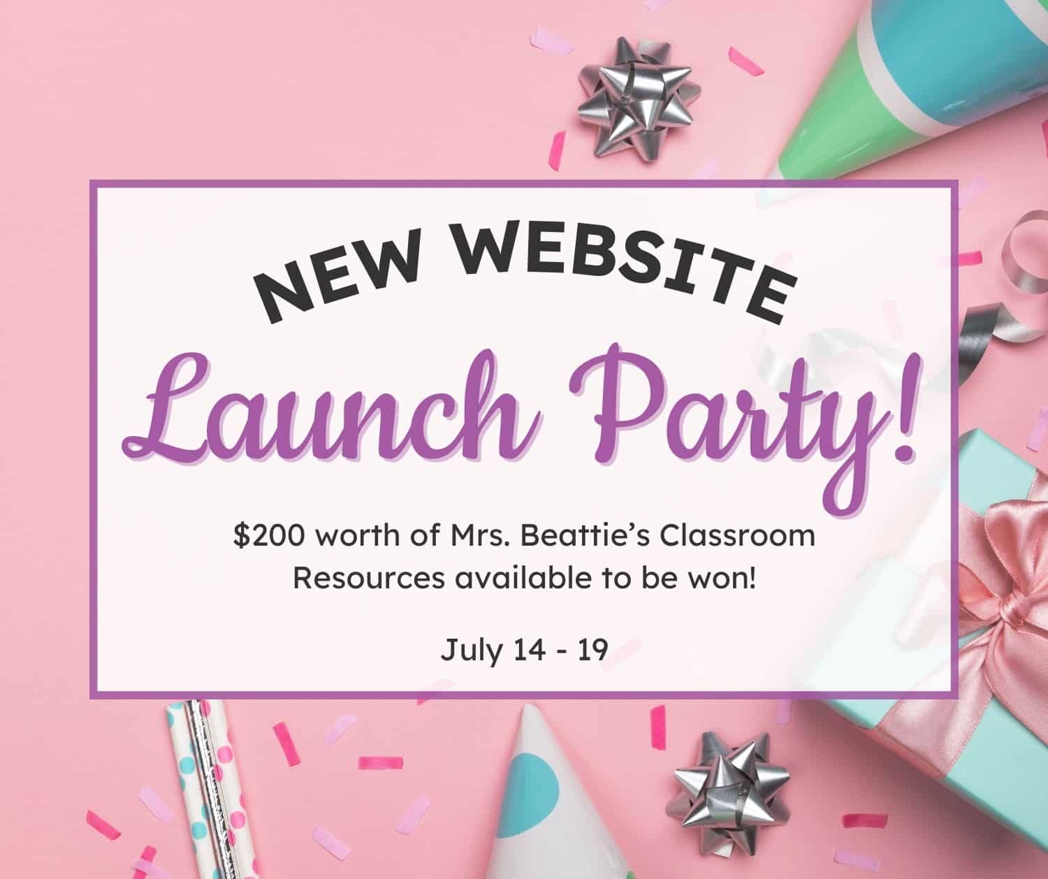 Website Update Launch Giveaway! - Mrs. Beattie's Classroom